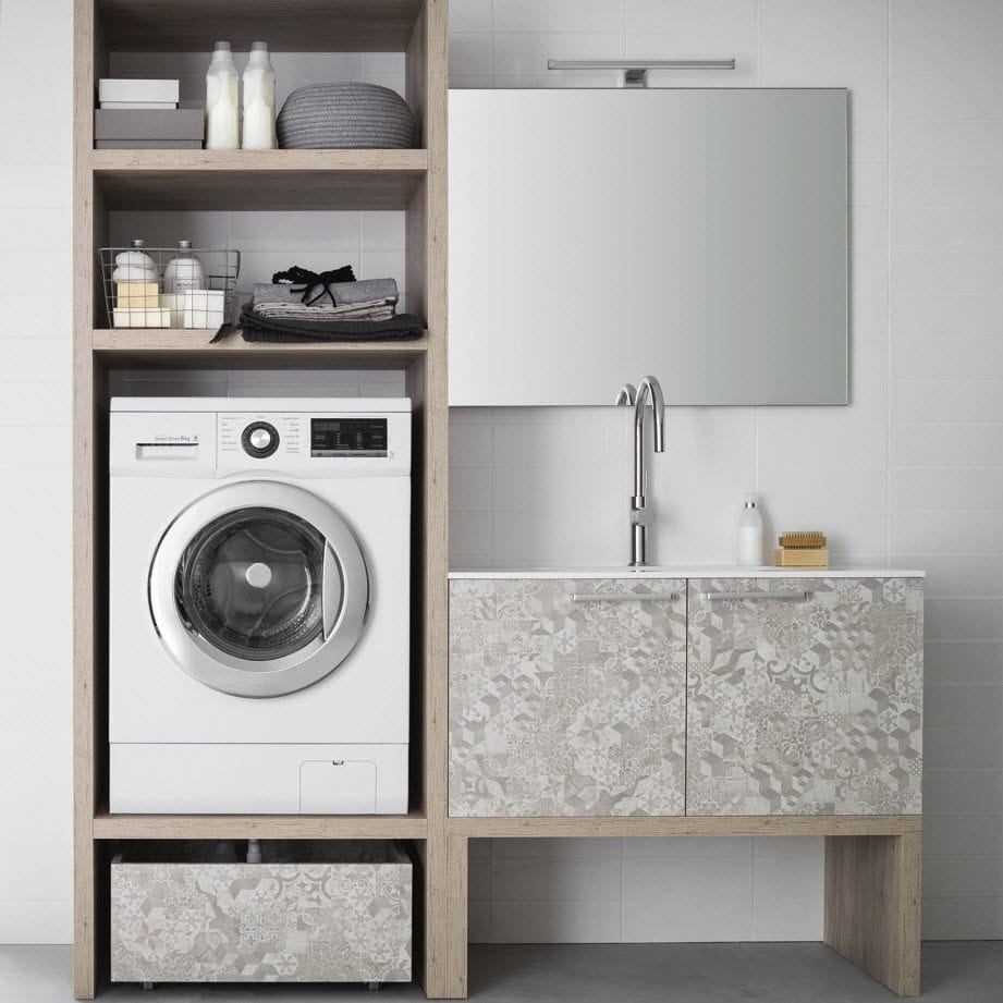 Mobile lavabo sospeso - LAUNDRY - ARBLU - in legno / in vetro / in ...