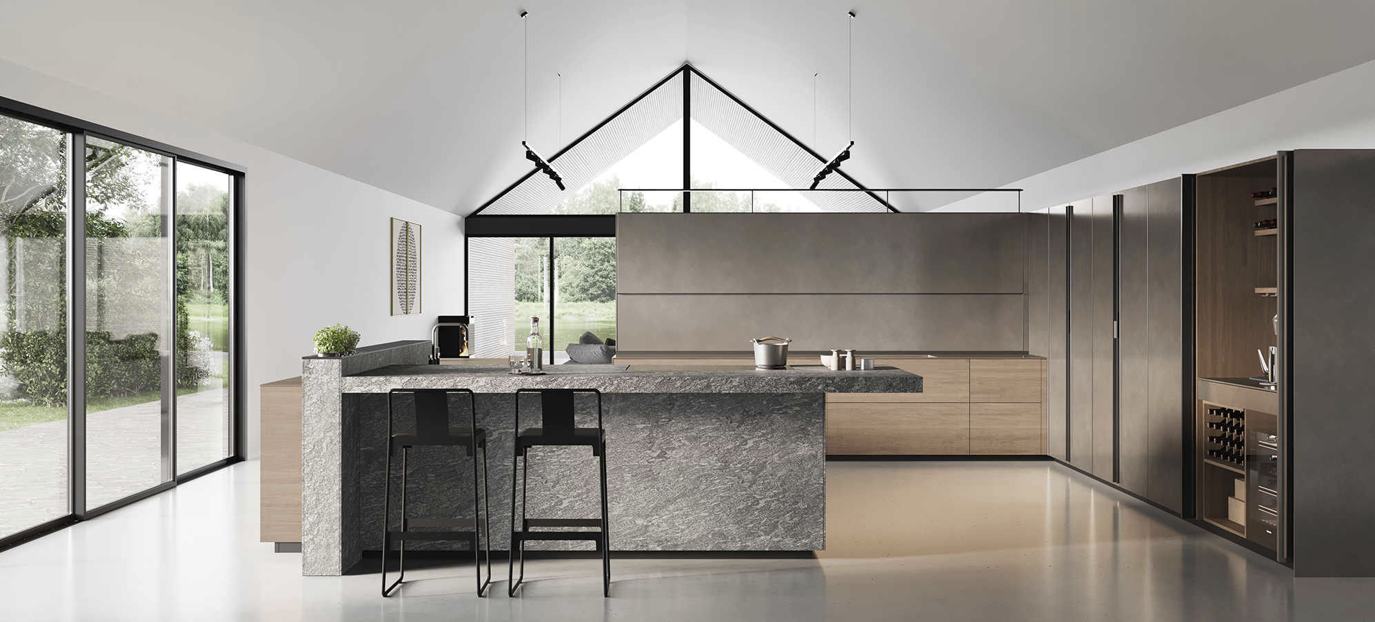 Cucina contemporanea - Artematica Tactile - VALCUCINE - in noce / in ...