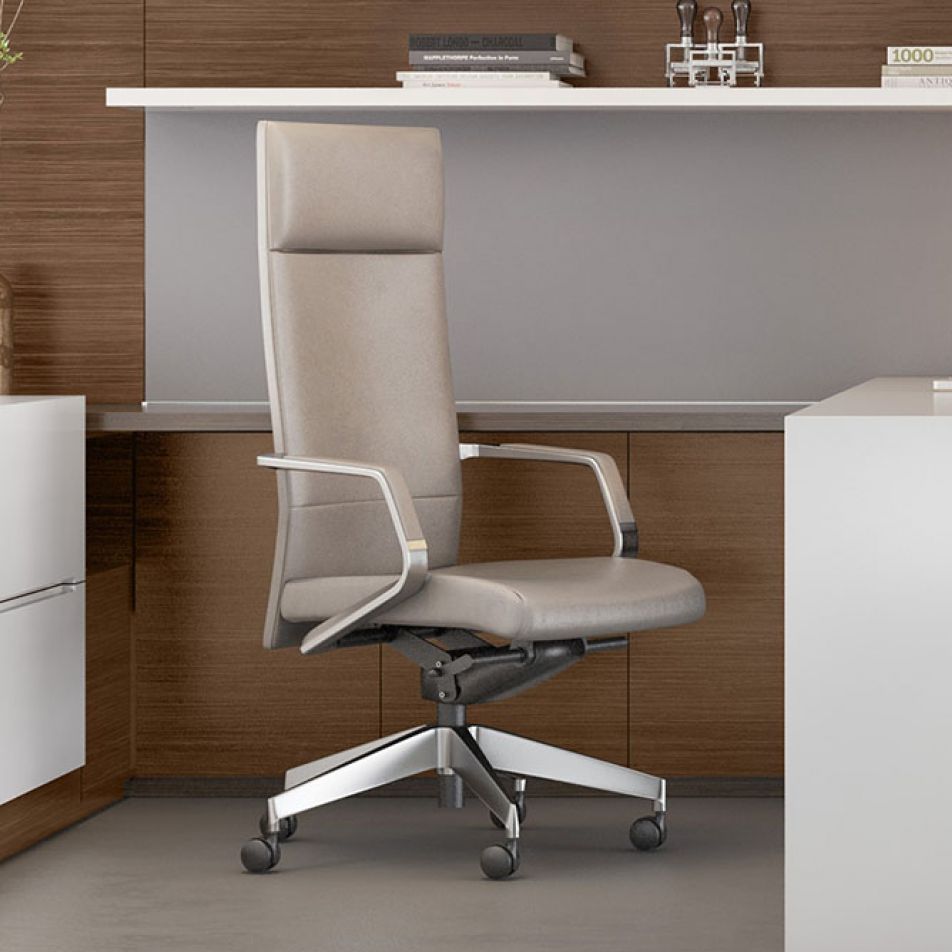 Poltrona direzionale contemporaneo - PUR - ofs - in pelle / in metallo / reclinabile