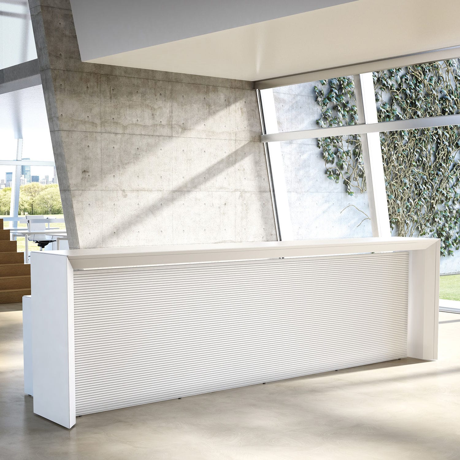 Banco reception in legno - MÈTA - Fantoni