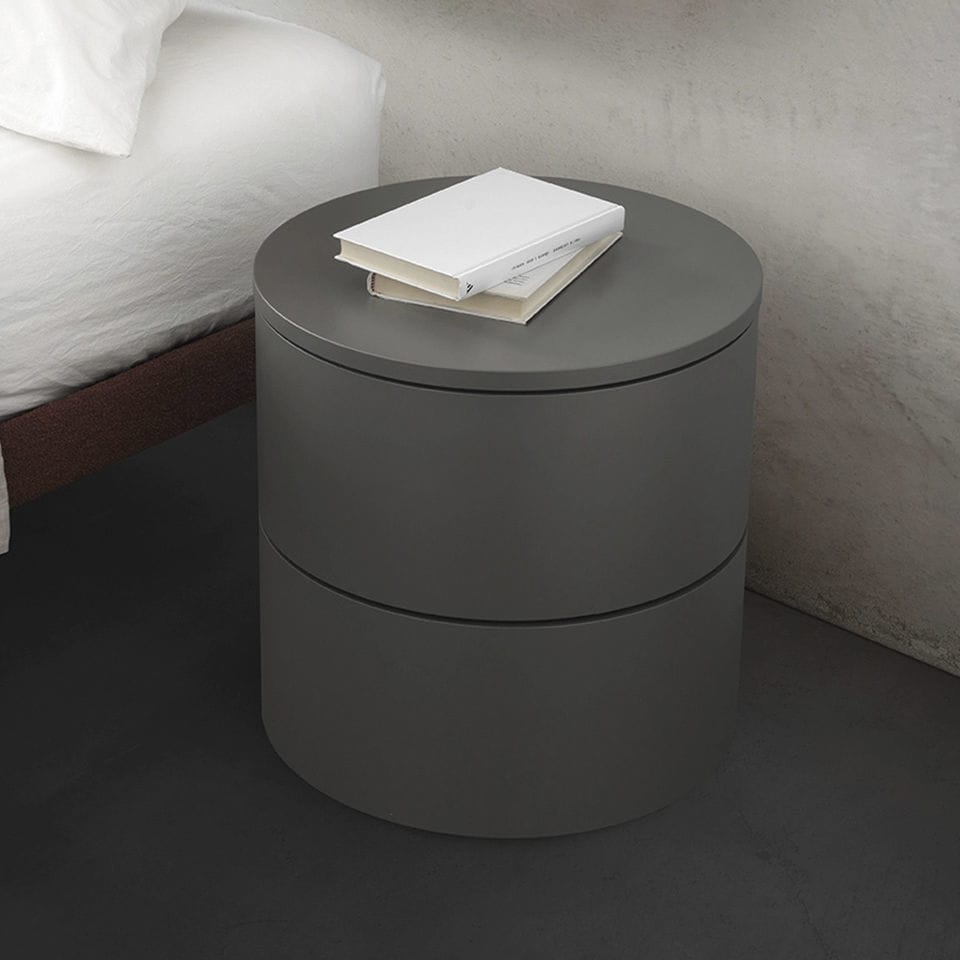 Comodino contemporaneo - Anello - CACCARO - in legno laccato / rotondo ...