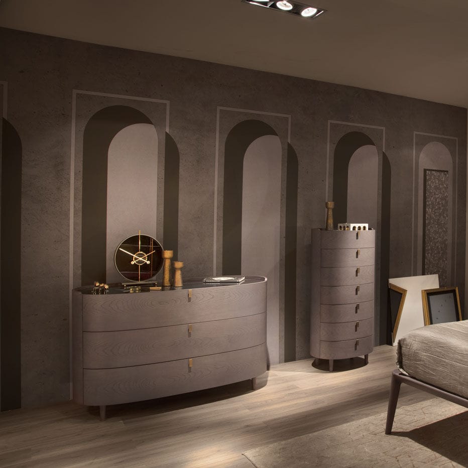 Cassettone contemporaneo - KALE - Olivieri - in rovere / in vetro / in ...