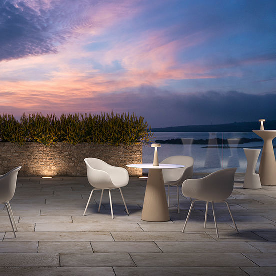 Sedia contemporanea - fade - PLUSt COLLECTION - da esterno / in polietilene / con supporto in ...