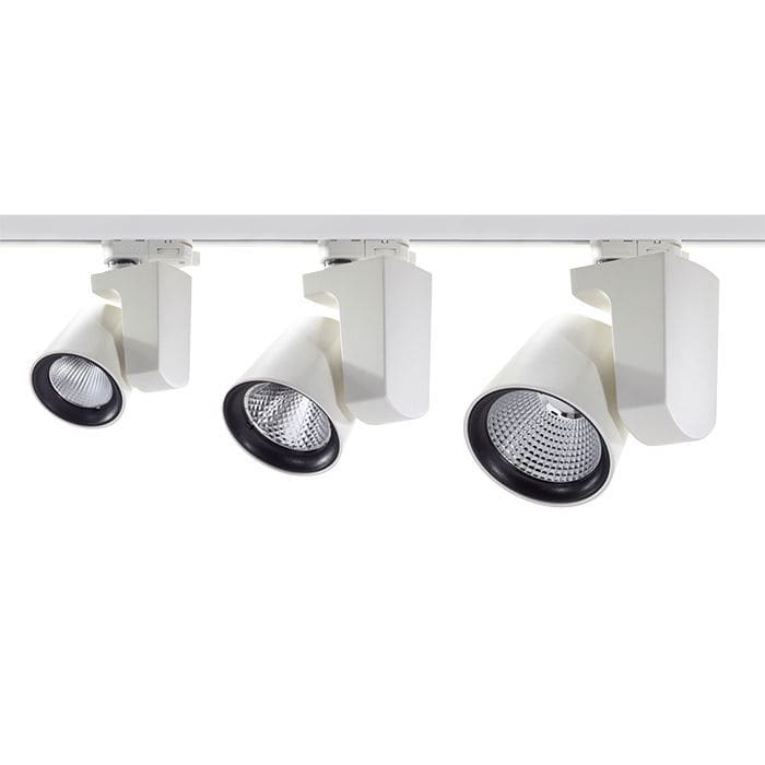 Faretti a binario LED - S80 - GLAMOX - tondo / in ghisa di alluminio / contract