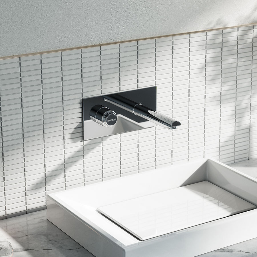 Miscelatore per lavabo - ÍCONE - Sanindusa - da parete / da incasso / in ottone