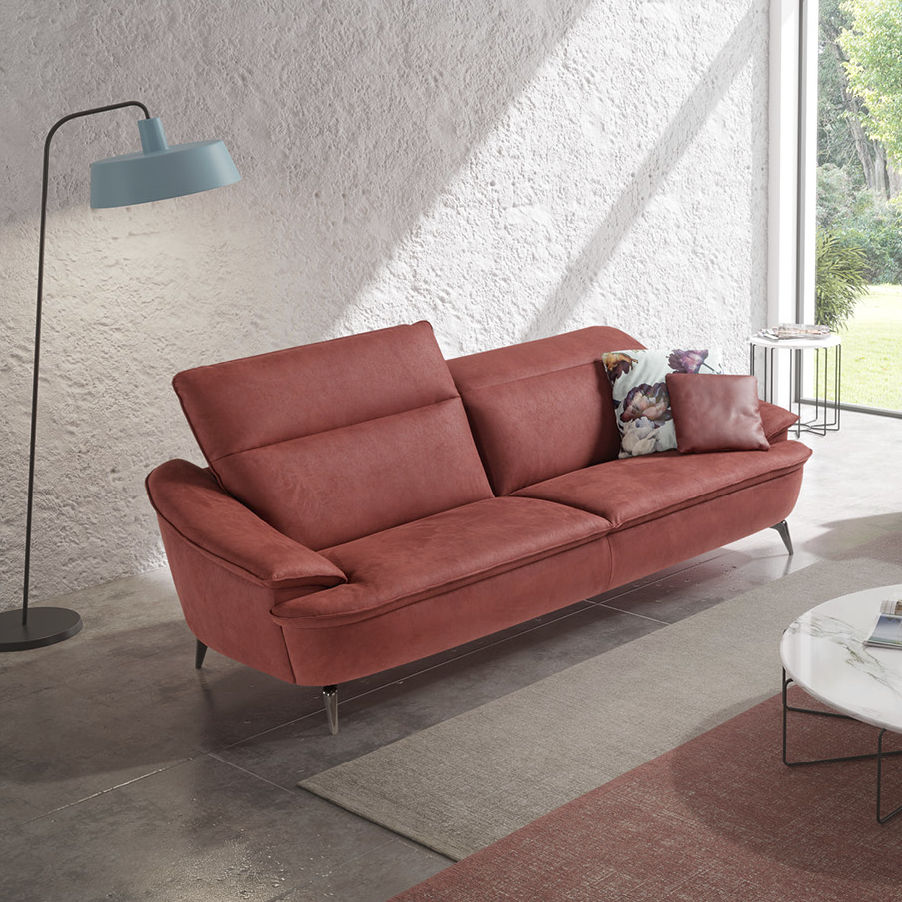 Divano d'angolo - MEDEA - maxdivani - moderno / rosso / in tessuto