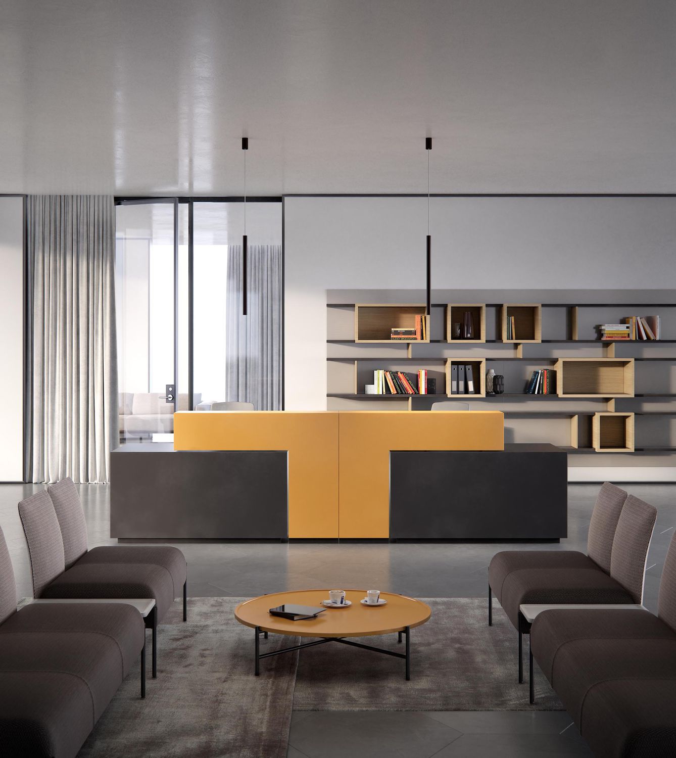 Banco reception modulare - BRIDGE - ESTEL - in legno / in metallo