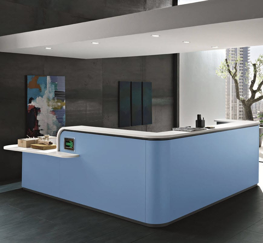 Banco reception d'angolo - WELCOME - Martex - in laminato / luminoso ...
