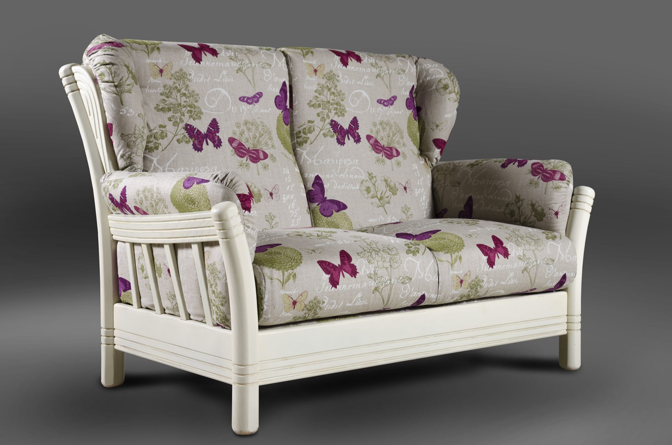 Divano classico - IOWA - Nieri - in tessuto / multicolore / in legno