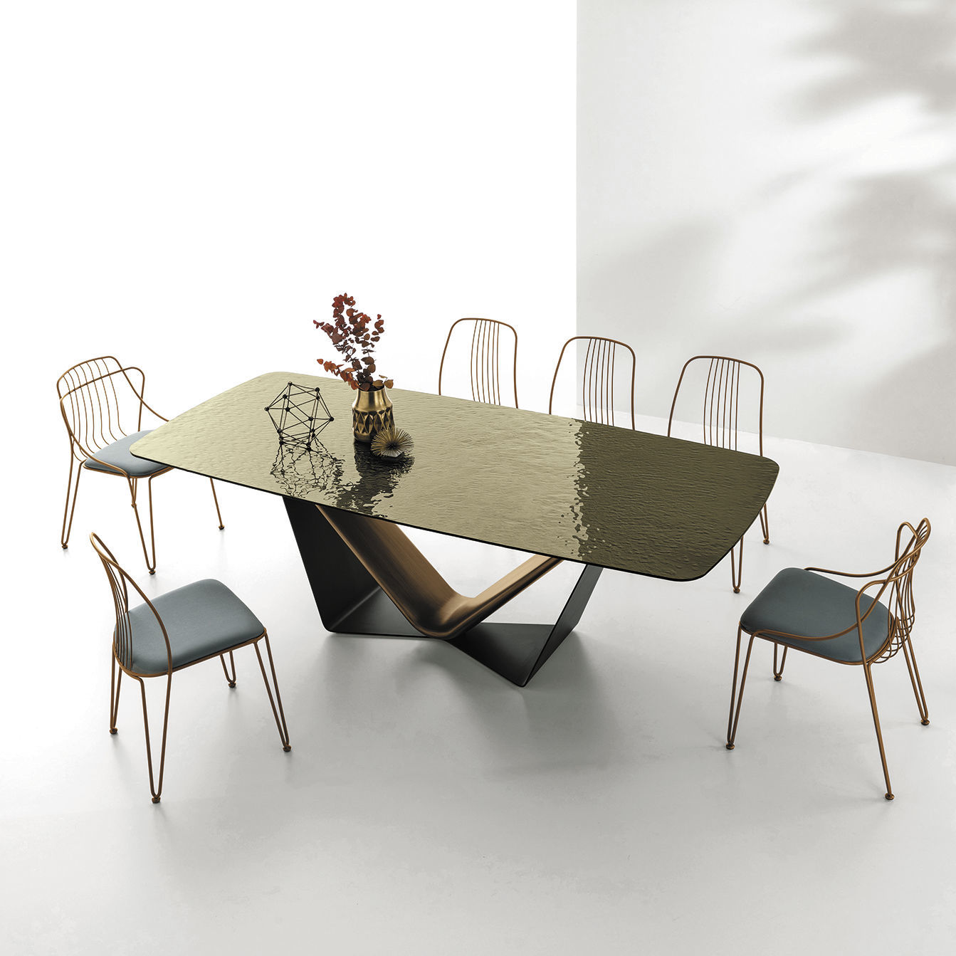 Tavolo moderno - VELAR - Target Point - in vetro temprato / in gres ...