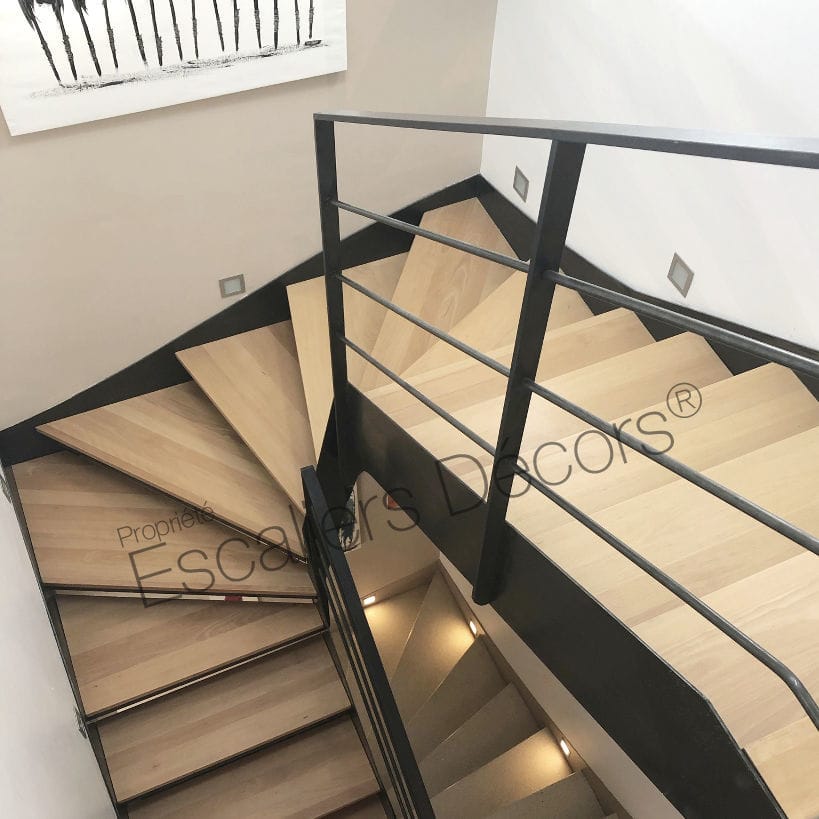 Scala a U - LOFT DT132 ESCA'DROIT® - ESCALIERS DECORS - con gradini in legno / con struttura in ...