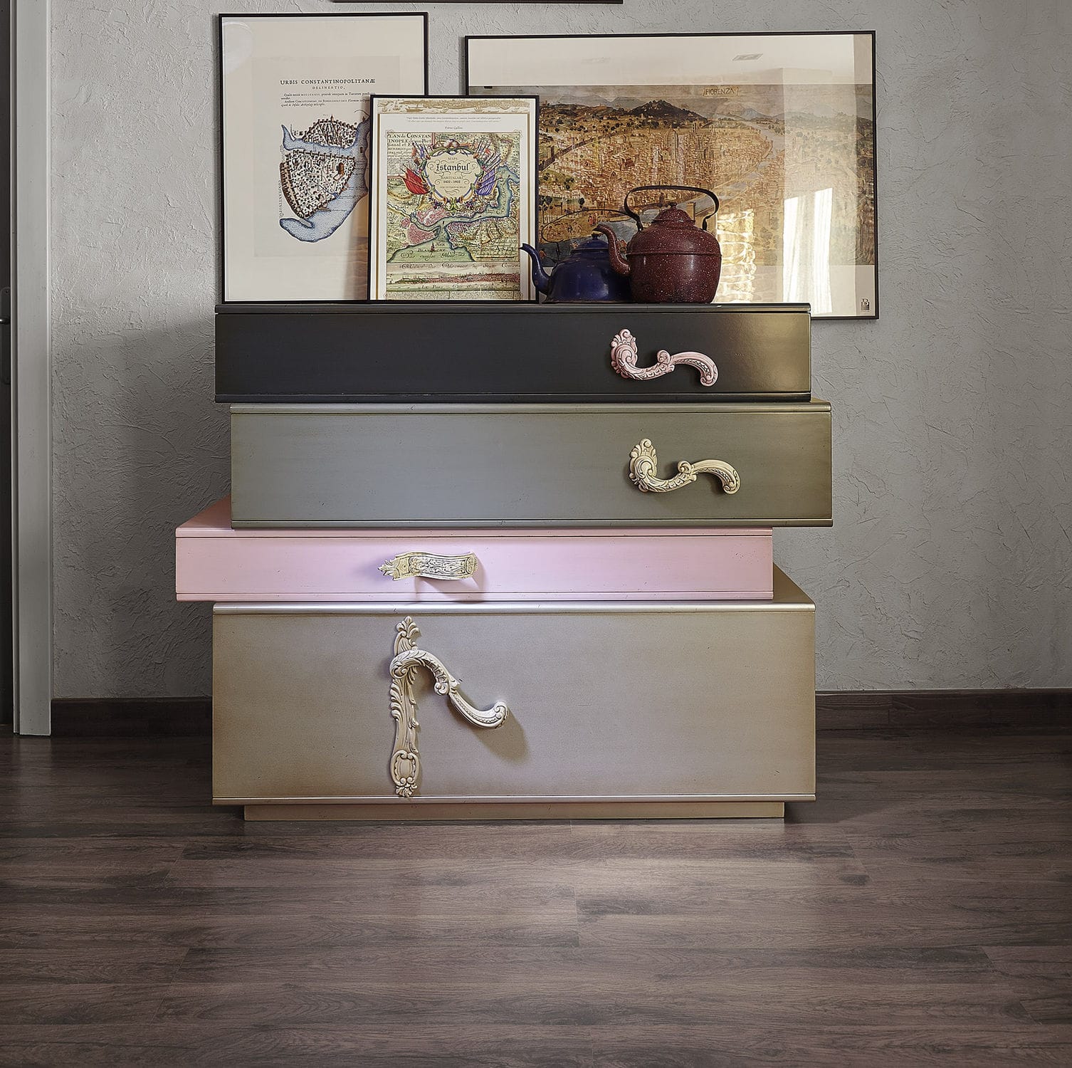 Cassettone design originale - LONDON - LOLA GLAMOUR - in legno laccato ...