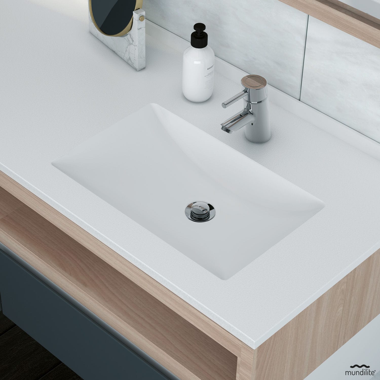 Lavabo sottopiano - EPSILON - Mundilite - in composito / con piano ...
