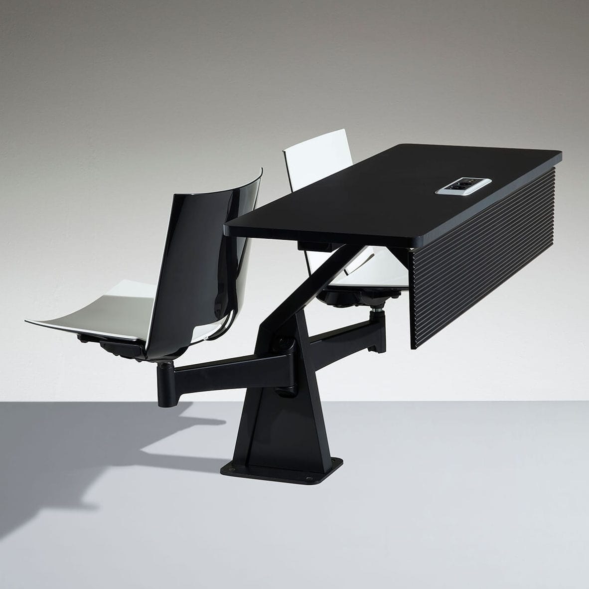 Sedia con tavolo integrato / moderna / girevole / in alluminio - ST12 ...