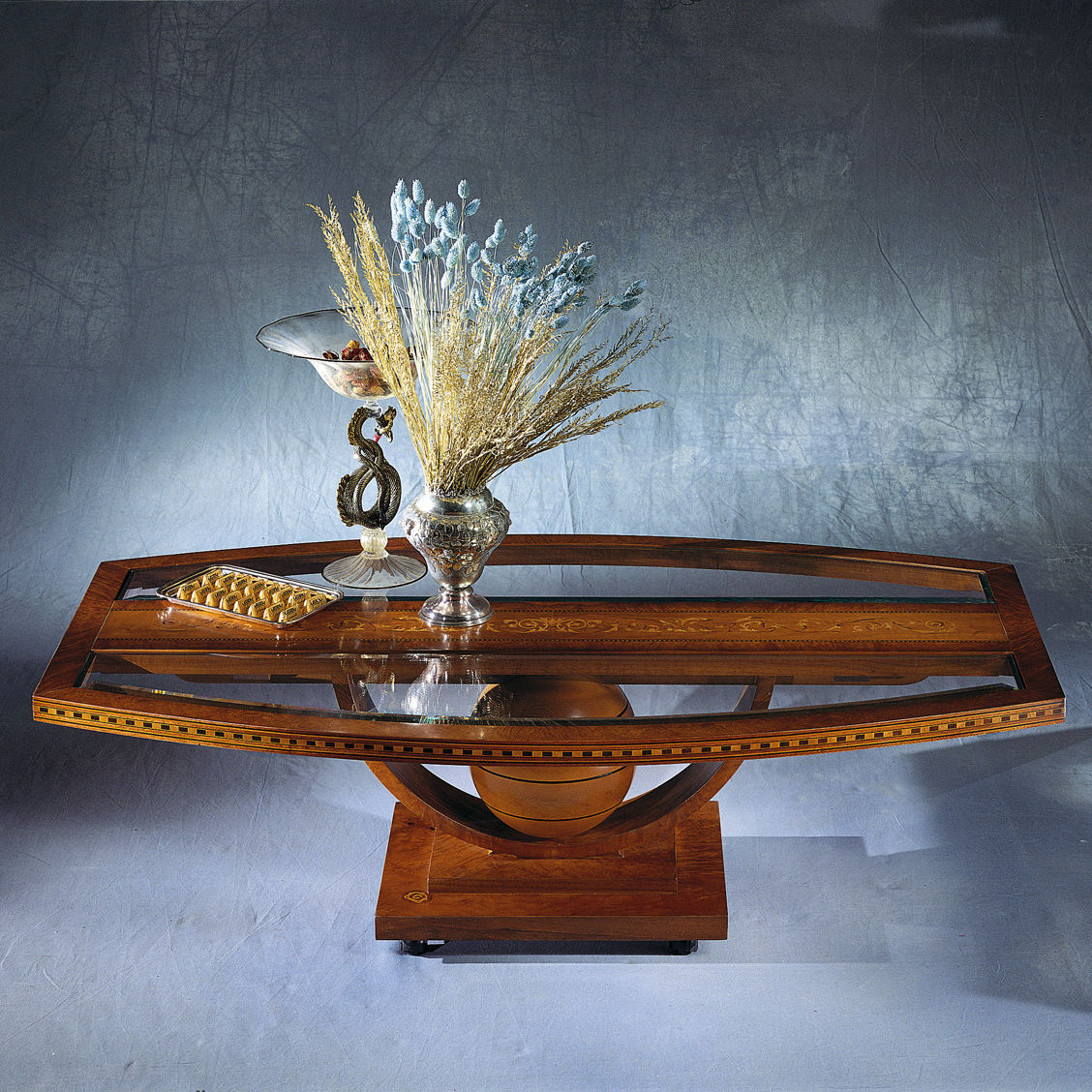 Tavolino basso classico - T556 ROSONI - CARPANELLI - in noce / in vetro ...