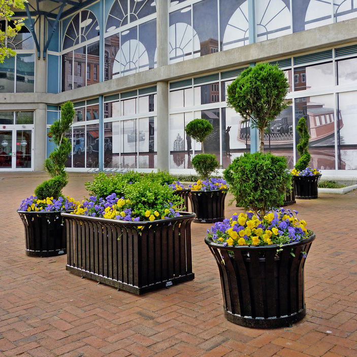 Fioriera in metallo - TP-36 - Victor Stanley - rotonda / classica / per ...