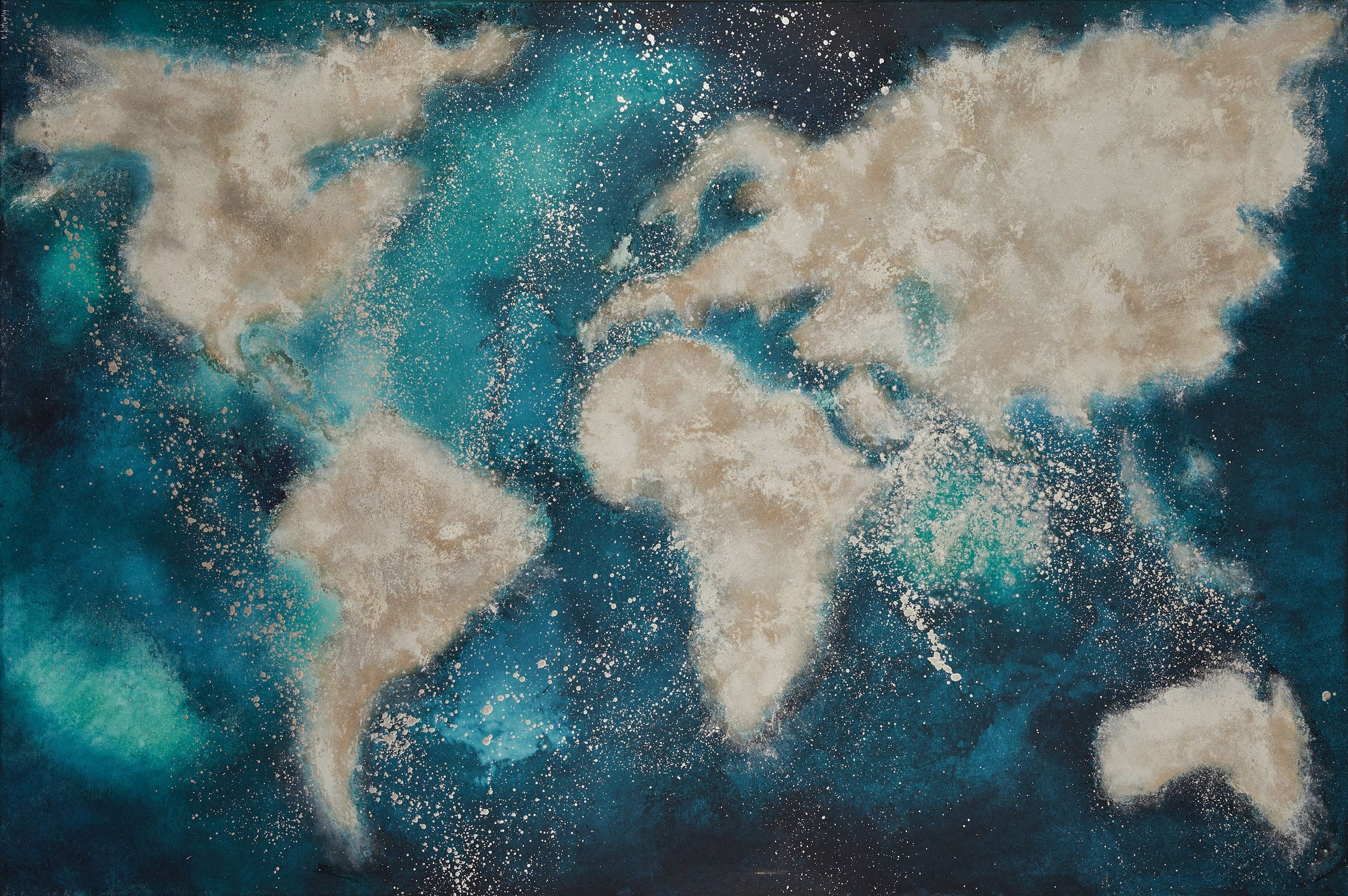 Quadro su tela - POR UN MUNDO AZUL - ICI ET LA - misto / astratto ...