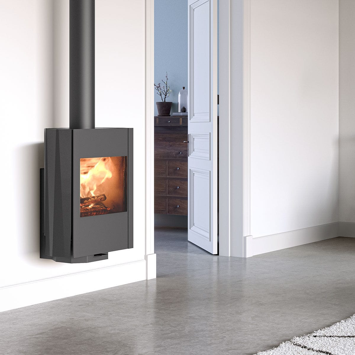 Stufa a legna - Lynne - LEENDERS - 0 - 5 kW / 5 kW...10 kW / da parete