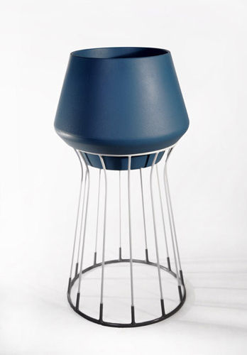 Vaso da giardino polimerico - LIFT - Qui est Paul - rotondo / luminoso