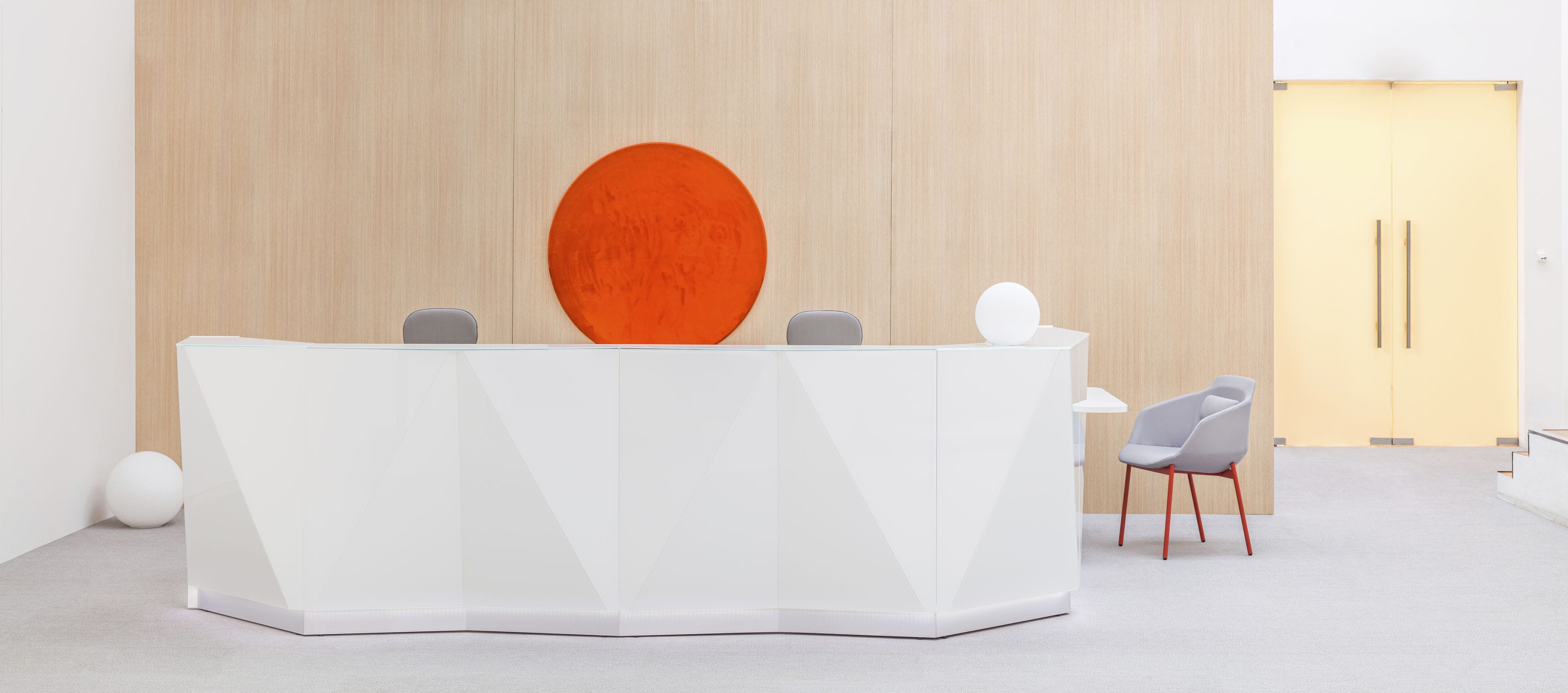 Banco reception modulare - ALPA - MDD - in vetro / in melaminico / luminoso