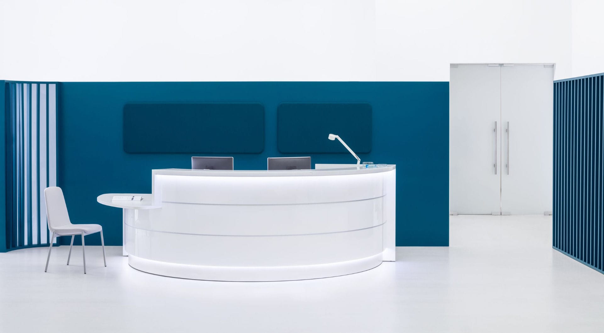 Banco reception modulare - VALDE: LAV08L - MDD - a semicerchio / in ...