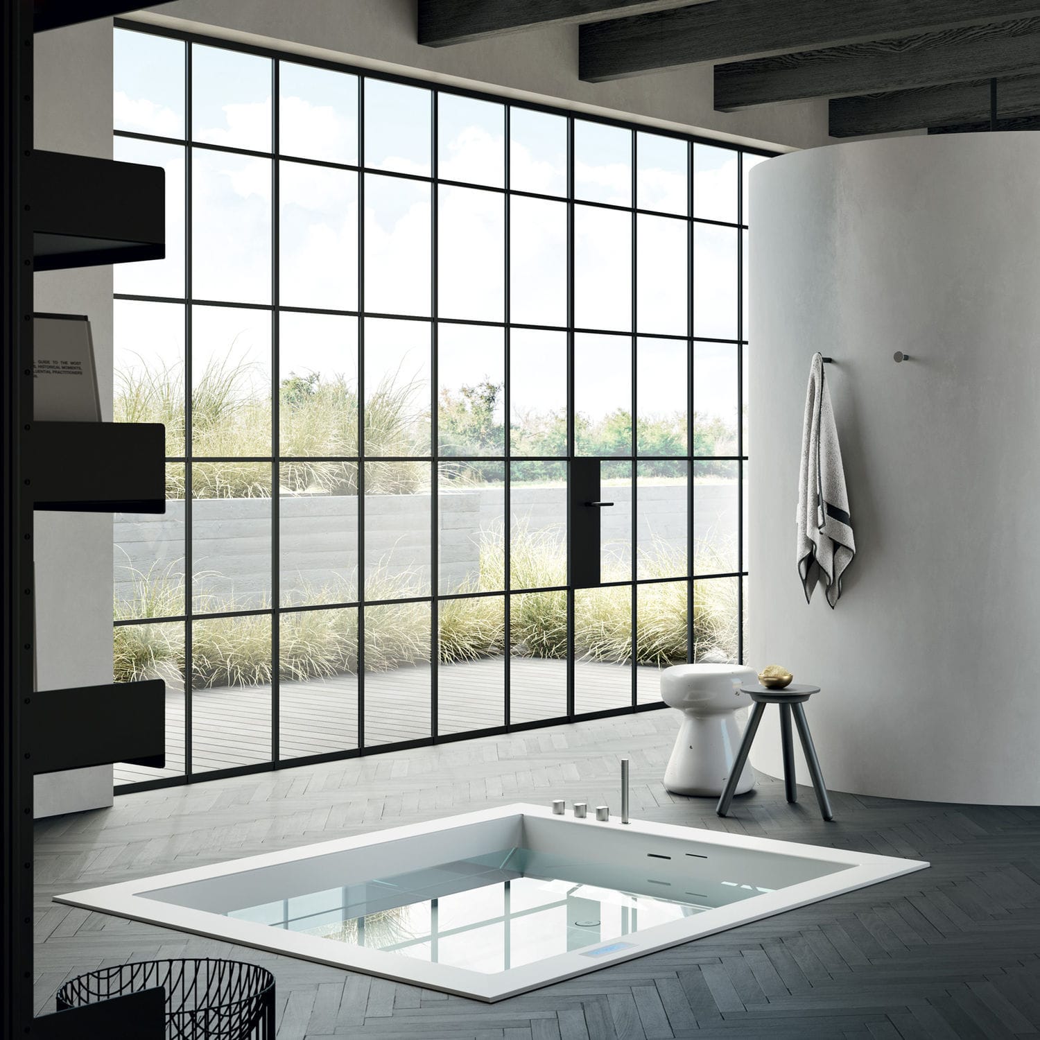 Vasca da bagno quadrata - Maxi - Rexa Design - da appoggio / per ambiente abitativo / contemporanea