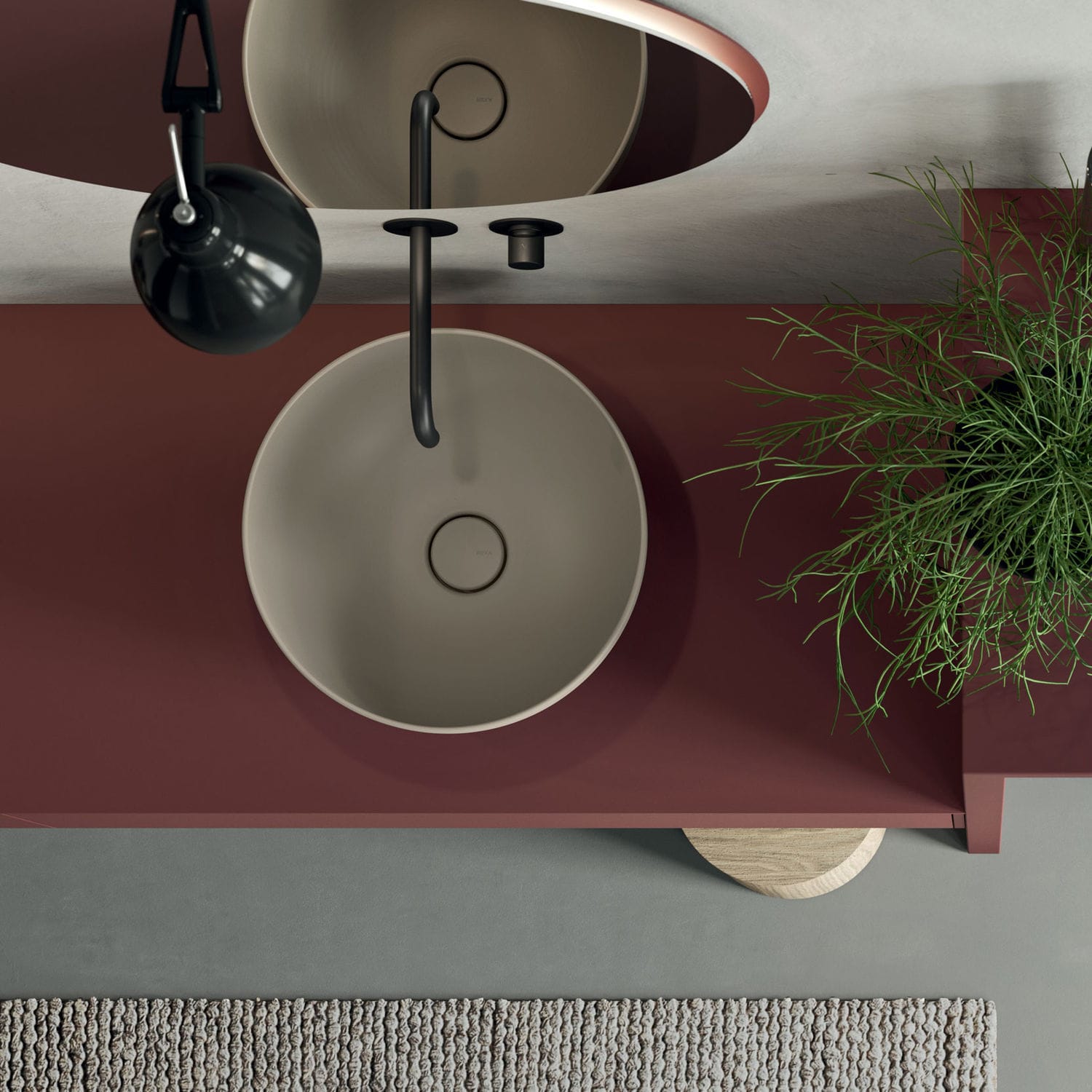 Lavabo da appoggio - Creadle - Rexa Design - in ceramica / con specchio / doppio