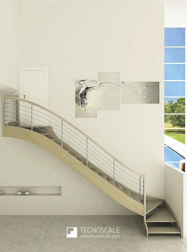 Scala a L - DOMINA SLIDE - TECNOSCALE - con gradini in legno / con ...