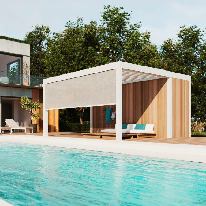 Pergola addossata - B720 - Brustor - in alluminio / altri materiali ...