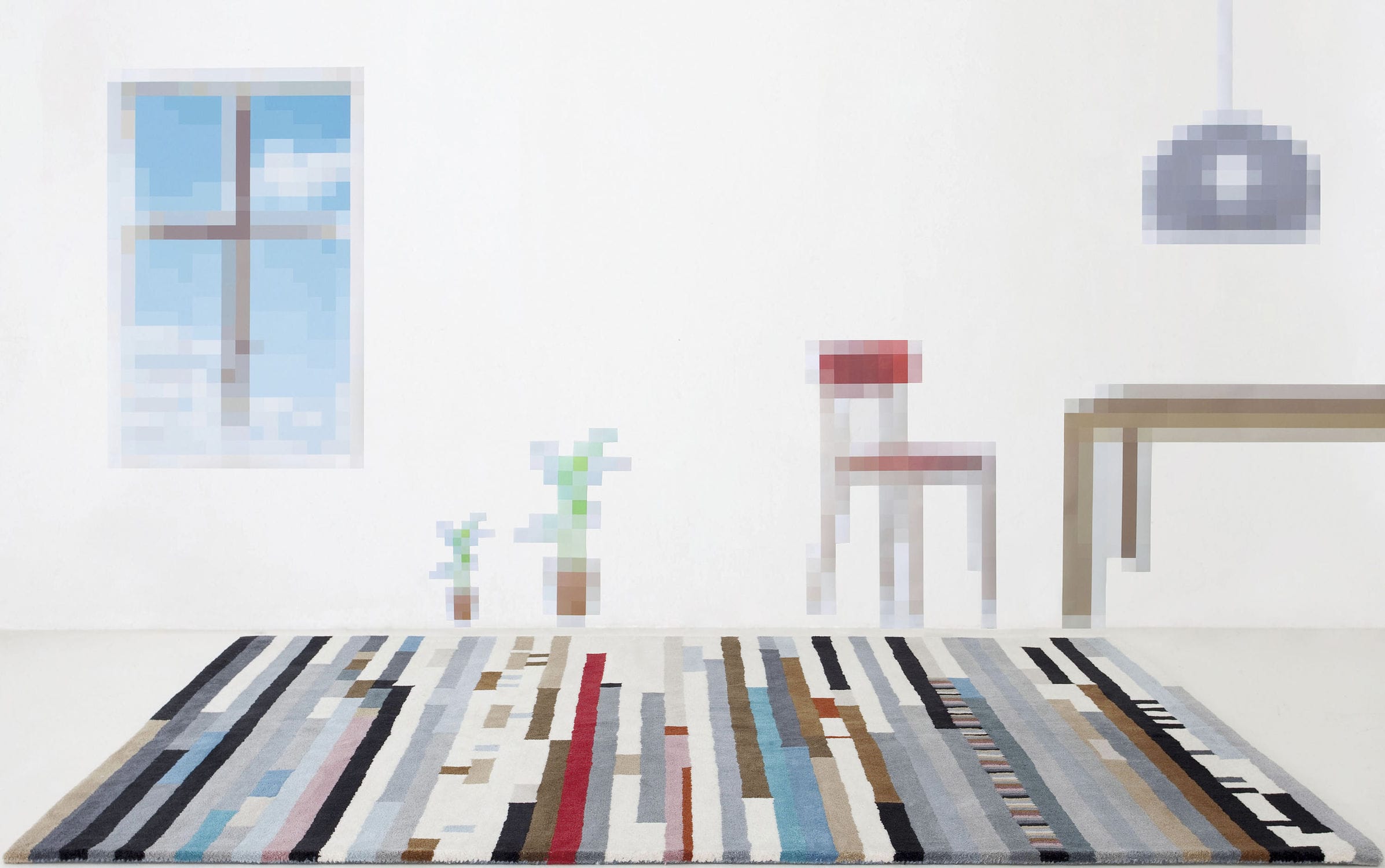 Tappeto contemporaneo - LEPARK - GAN RUGS - a righe / in lana / in cotone