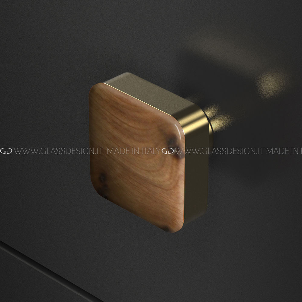 Pomello per mobile contemporaneo - Wood - GLASS DESIGN Srl - in ottone ...