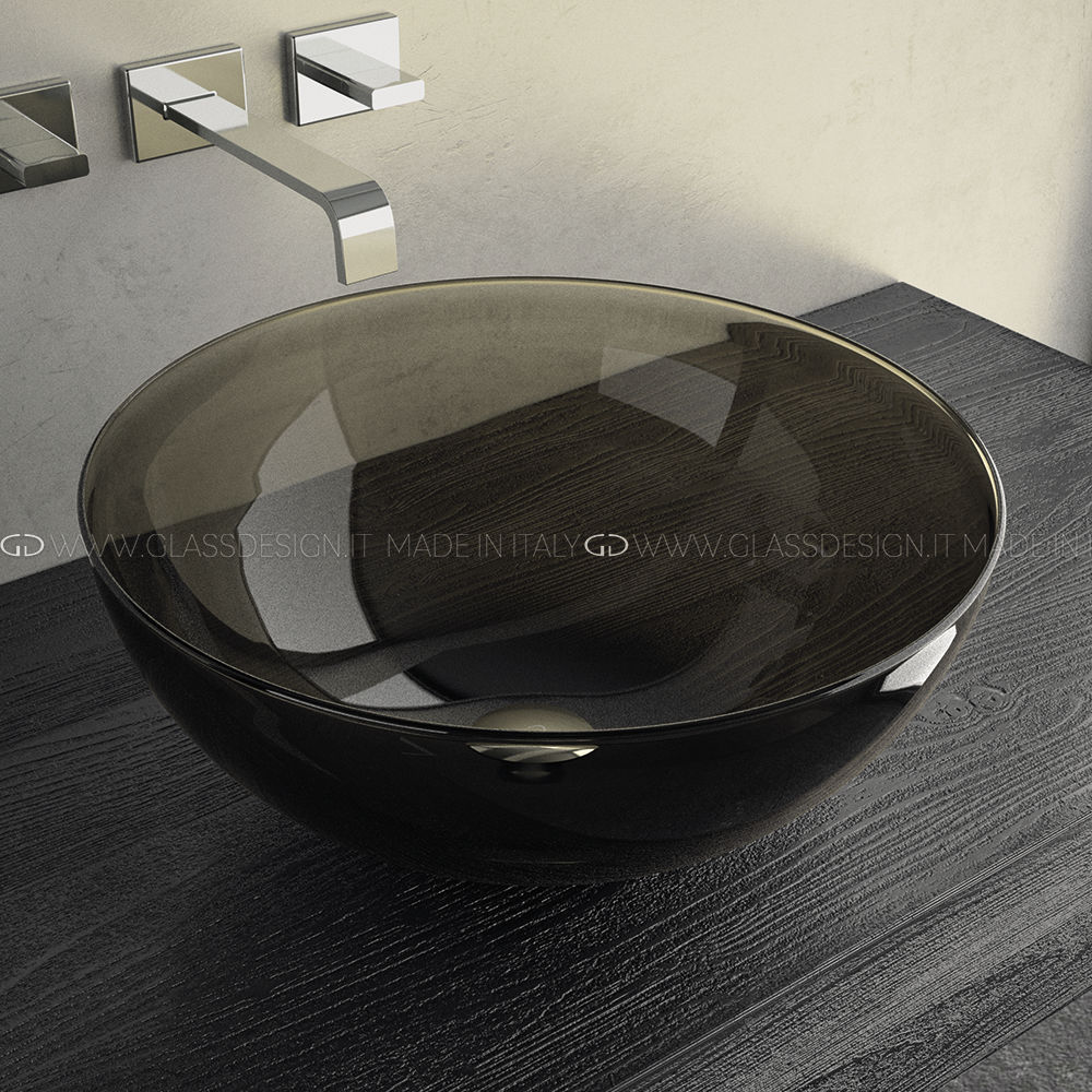Lavabo da appoggio - Laguna Murano Smoke - GLASS DESIGN Srl - in vetro ...