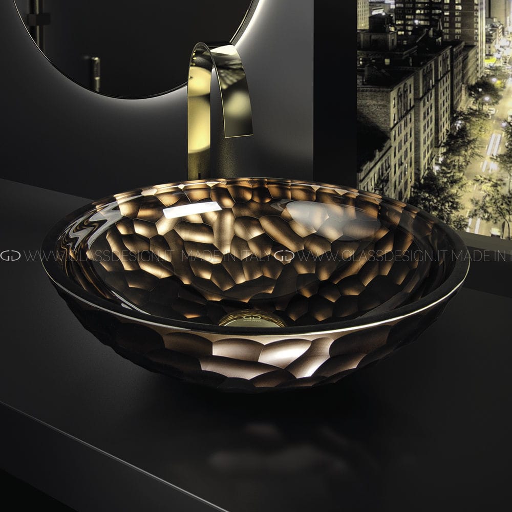 Lavabo da appoggio - Orma 40 - GLASS DESIGN Srl - in vetro / senza foro ...