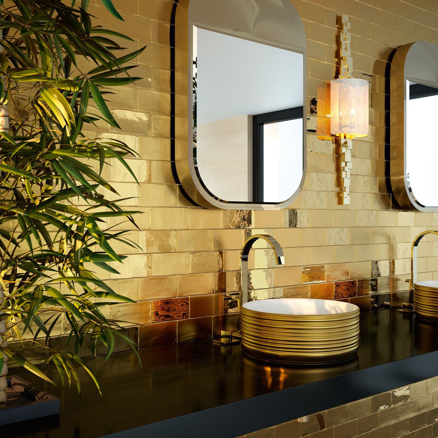 Mosaico in ceramica - GRACE - DUNE - lucido / da interno / da parete