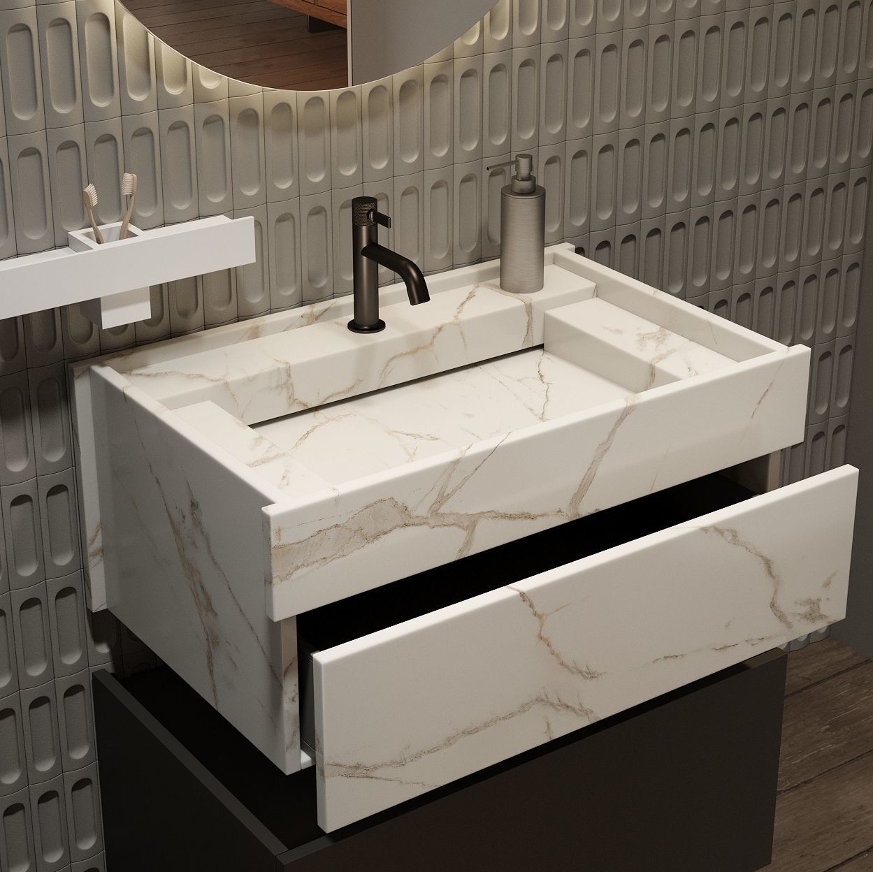 Lavabo sospeso - HEDONIST - MOMA DESIGN - in Solid Surface / in Corian ...