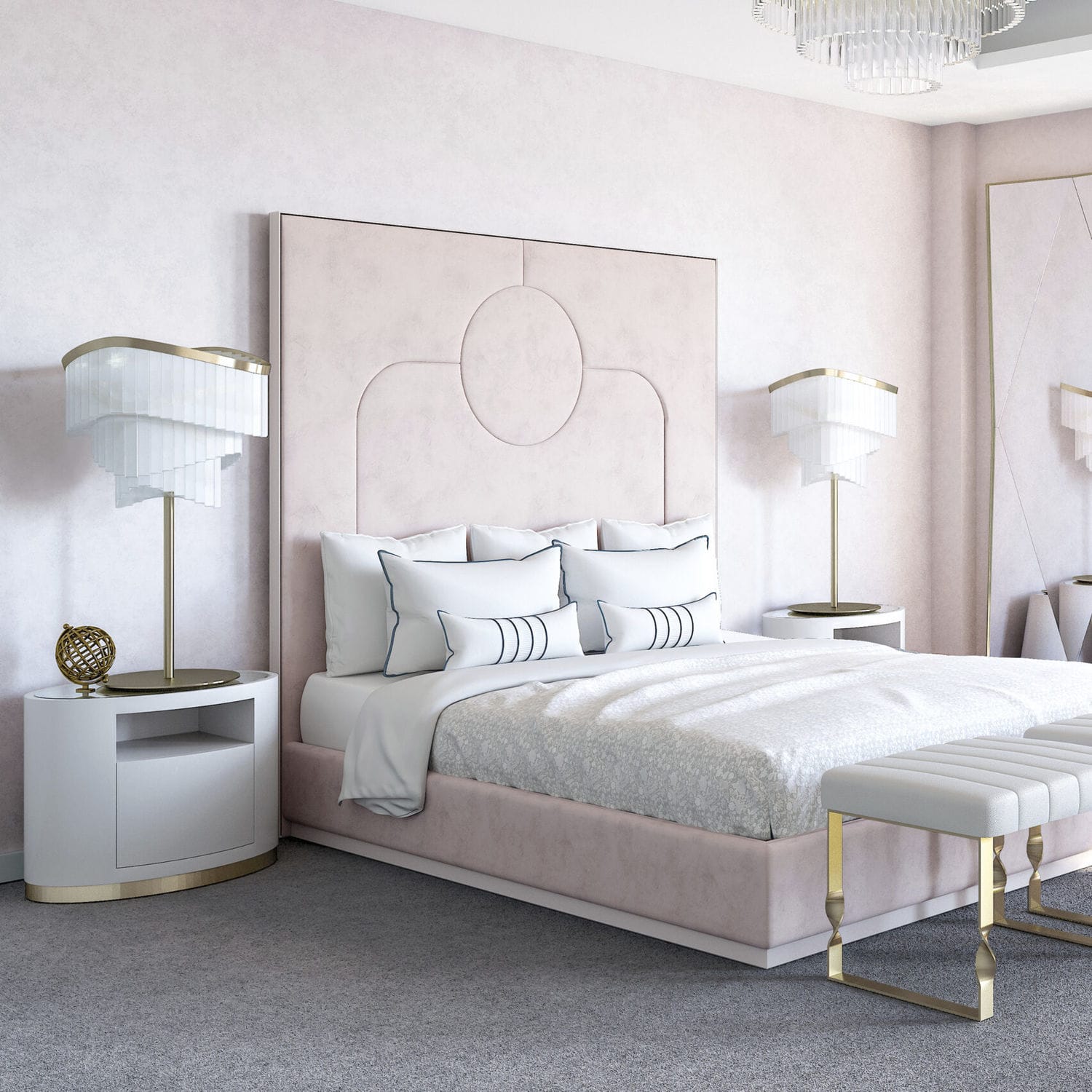 Comodino contemporaneo - Amèlie - Jetclass - impiallacciato in legno / in vetro / in metallo laccato