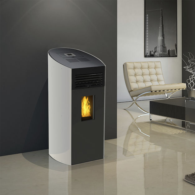 Stufa a pellet - ELLIPSE - Pasqualicchio - contemporanea / in acciaio