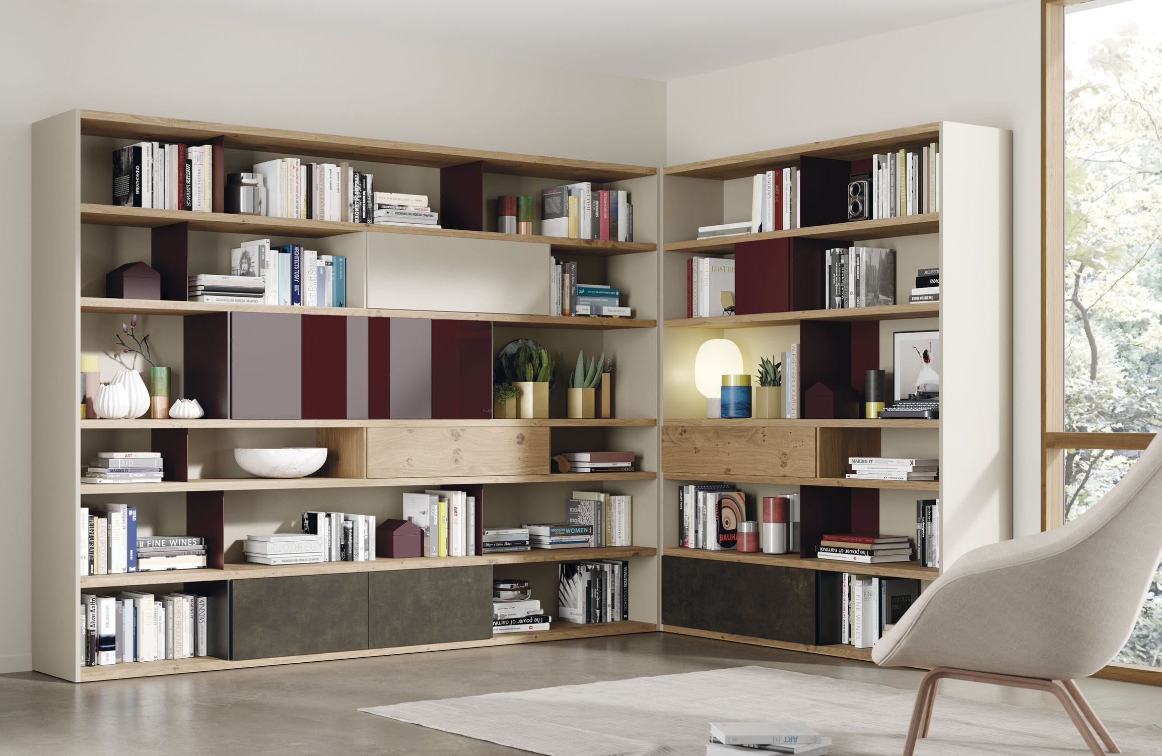 Libreria modulare - EST105 - VIVE - MUEBLES VERGE S.L. - alta / ad ...