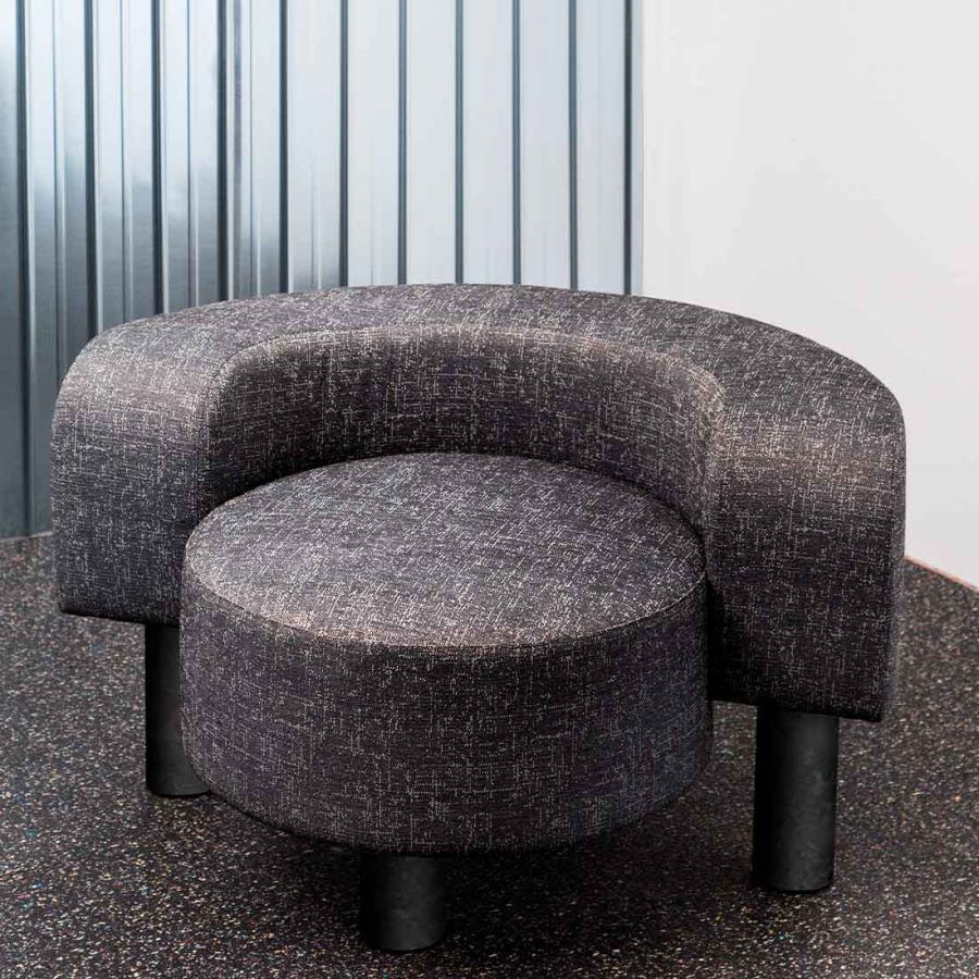 Poltrona contemporanea - POW - Pulpo - in velluto / in ecopelliccia / nera