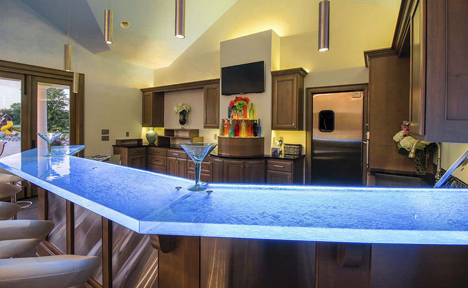 Mobile bar contract - ThinkGlass - contemporaneo / in vetro / luminoso