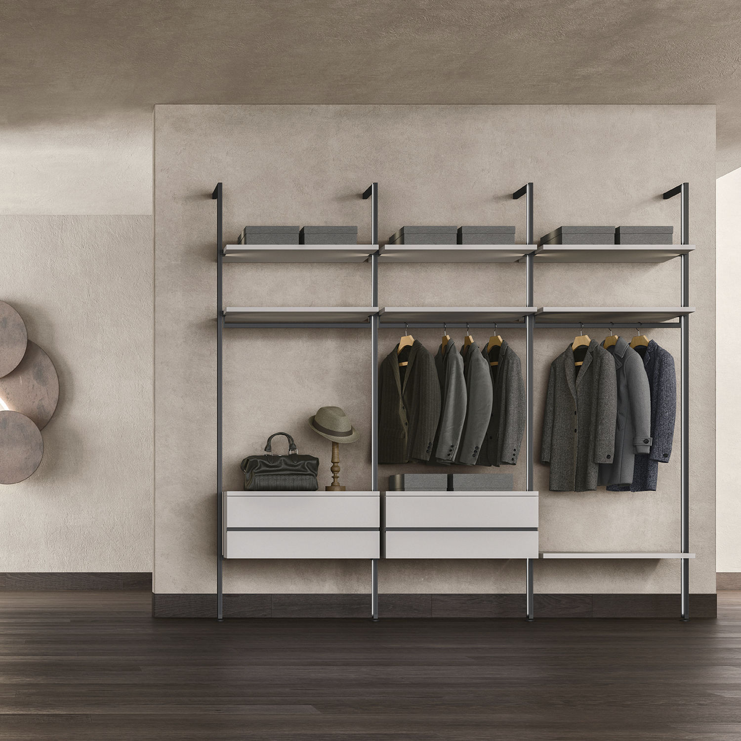 Cabina armadio modulare - WINDY SM2013 - ZALF spa - con fissaggio a muro / contemporanea / in ...