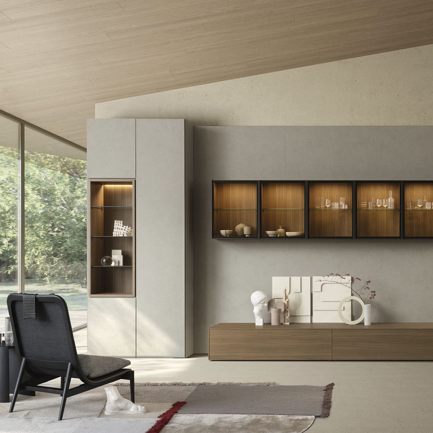 Parete attrezzata per soggiorno contemporanea - SM2514 - ZALF spa - in ...