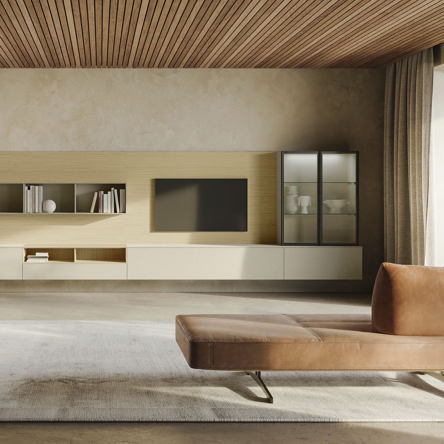 Parete attrezzata per soggiorno contemporanea - SM2521 - ZALF spa - in ...