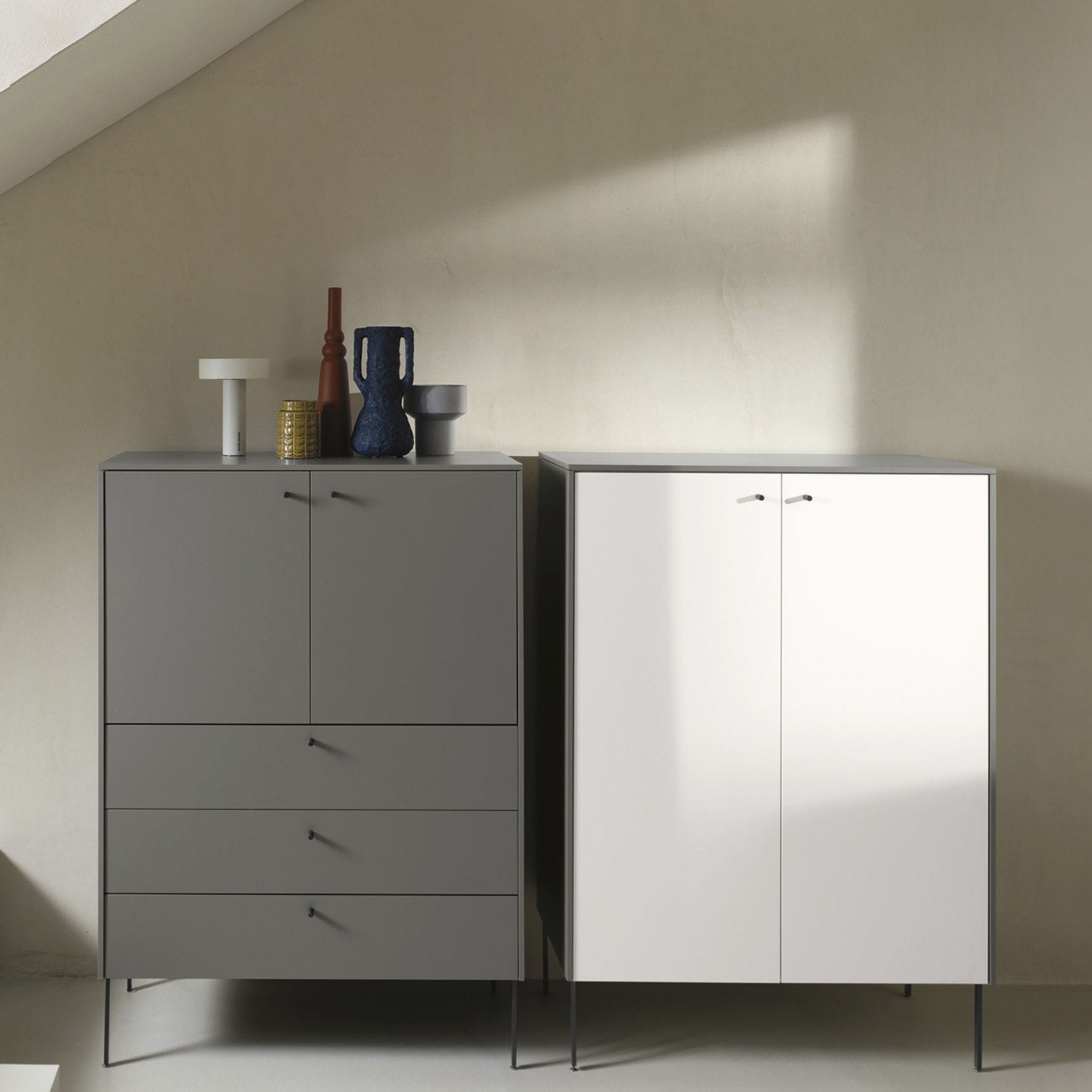 Credenza alta - ZALF spa - contemporanea / in metallo verniciato / con ...