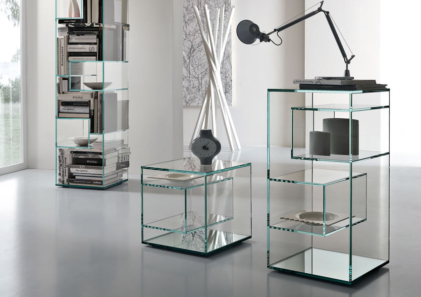 Scaffale moderno - LIBER - TONELLI Design - in vetro