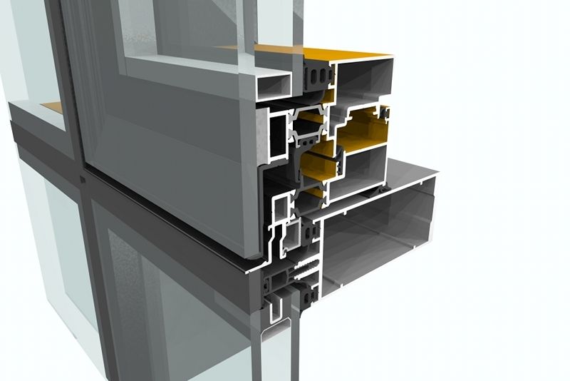 Profilo in alluminio - AT 500 CS - AKOTHERM - per facciata continua / a ...