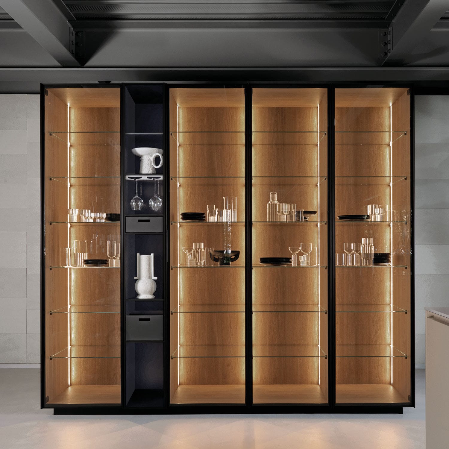 Credenza con alzata contemporanea - TECA - Euromobil spa - in vetro ...