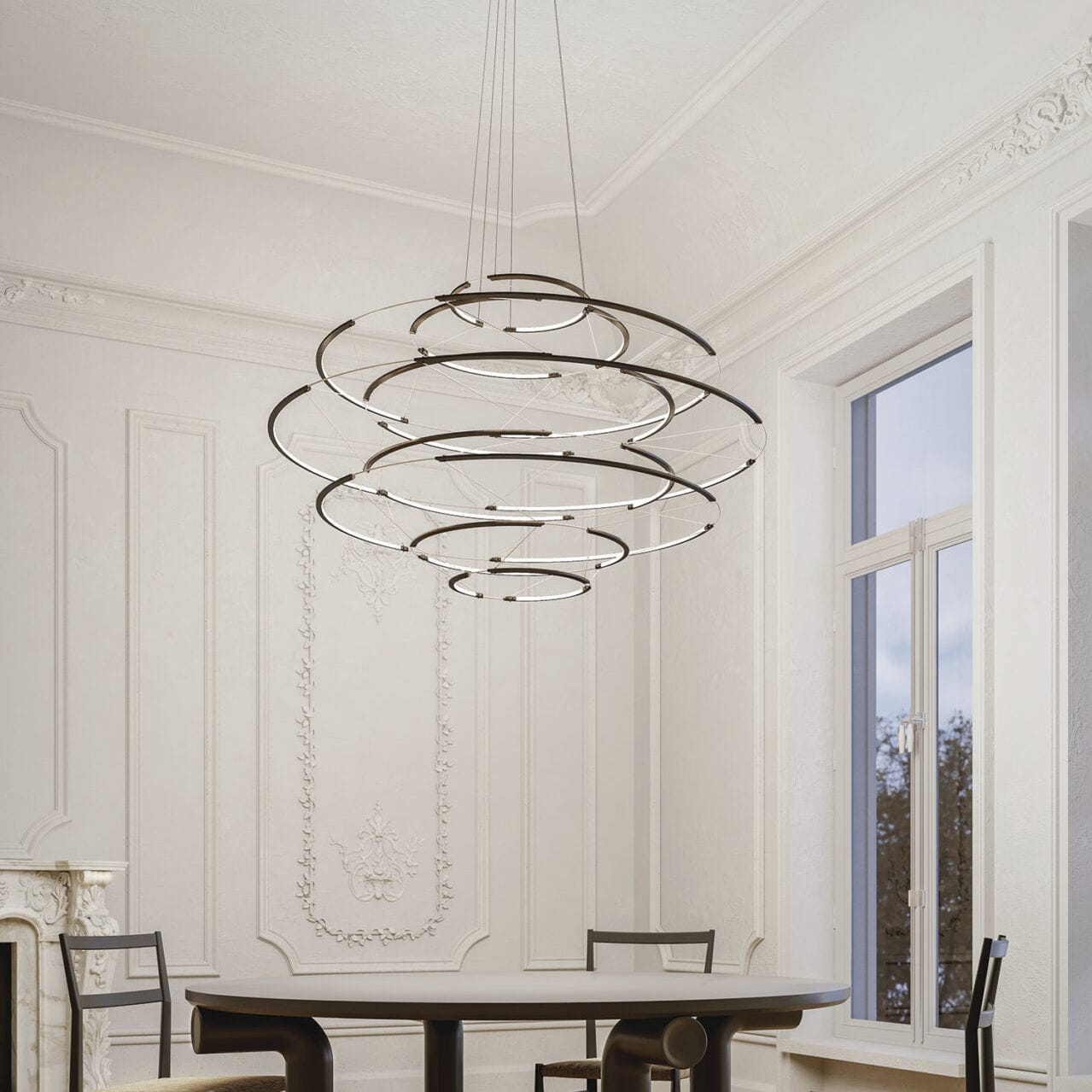 Lampadario contemporaneo - DROP 9 - NEMO - in metallo / contract / LED
