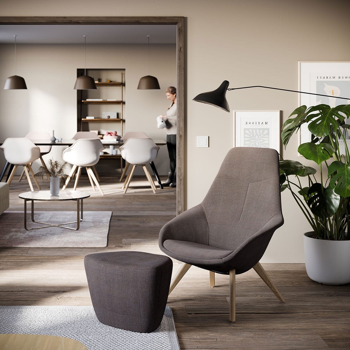 Poltrona contemporanea - 322 YONDA LOUNGE - Wilkhahn - in tessuto / in ...