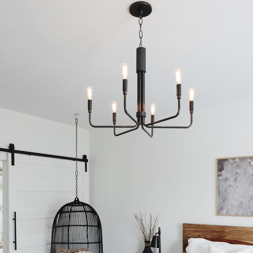 Lampadario moderno - BRIGITTE - Mitzi - in bronzo / da 6 lampadine / a ...